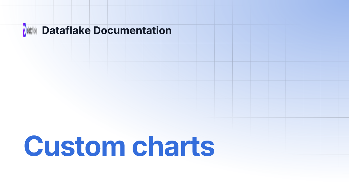 Custom charts | Dataflake Documentation