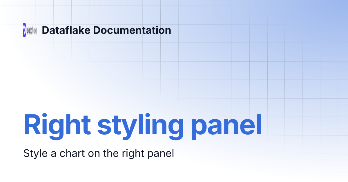 Right styling panel | Dataflake Documentation