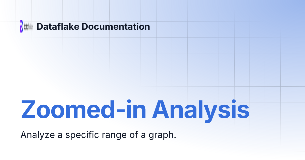 Zoomed-in Analysis | Dataflake Documentation